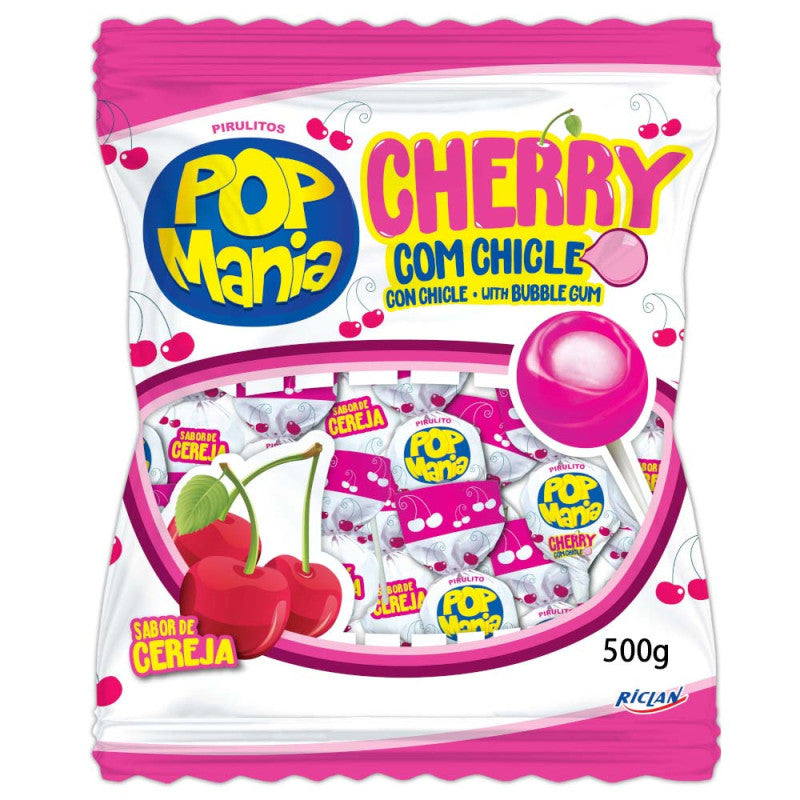 Pop Mania Cherry con Chicle 500g – Fiesta Warehouse