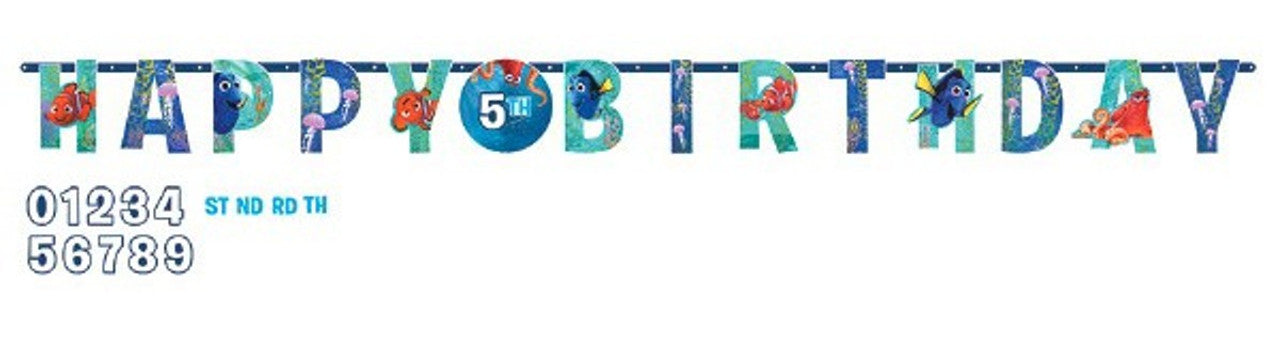 FINDING DORY Happy Birthday BANNER (x1u) – Fiesta Warehouse