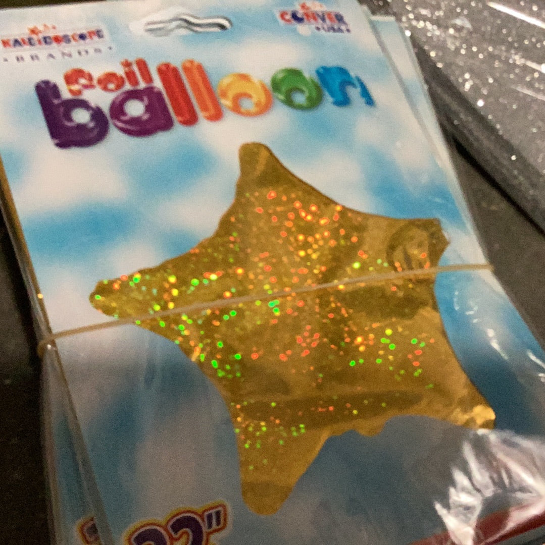 Globo Estrella Tornasol Dorada – Fiesta Warehouse