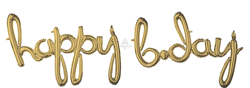 SCRIPT PHRASE HBD WHITE GOLD – Fiesta Warehouse