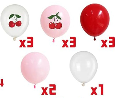 Cherry Party Globos Latex Cherry (x12u) – Fiesta Warehouse