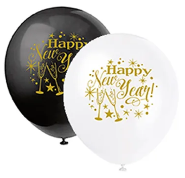 GLITTERING NEW YEAR LATEX BALL – Fiesta Warehouse