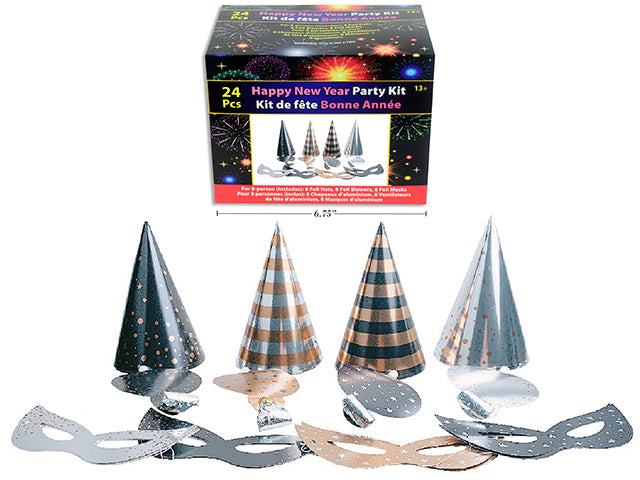 Kit Fiesta Año Nuevo 8 Personas 24 Pzs – Incluye Sombreros / Bocinas ...