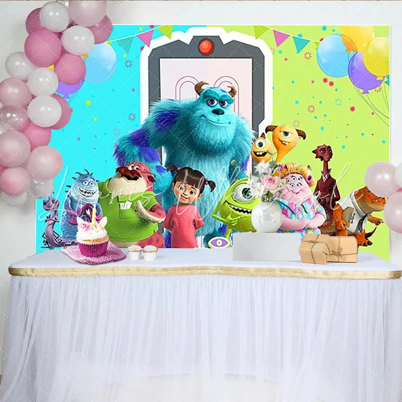 Monsters Inc Sully Mike and friends Happy Birthday Backdrop (x1u ...