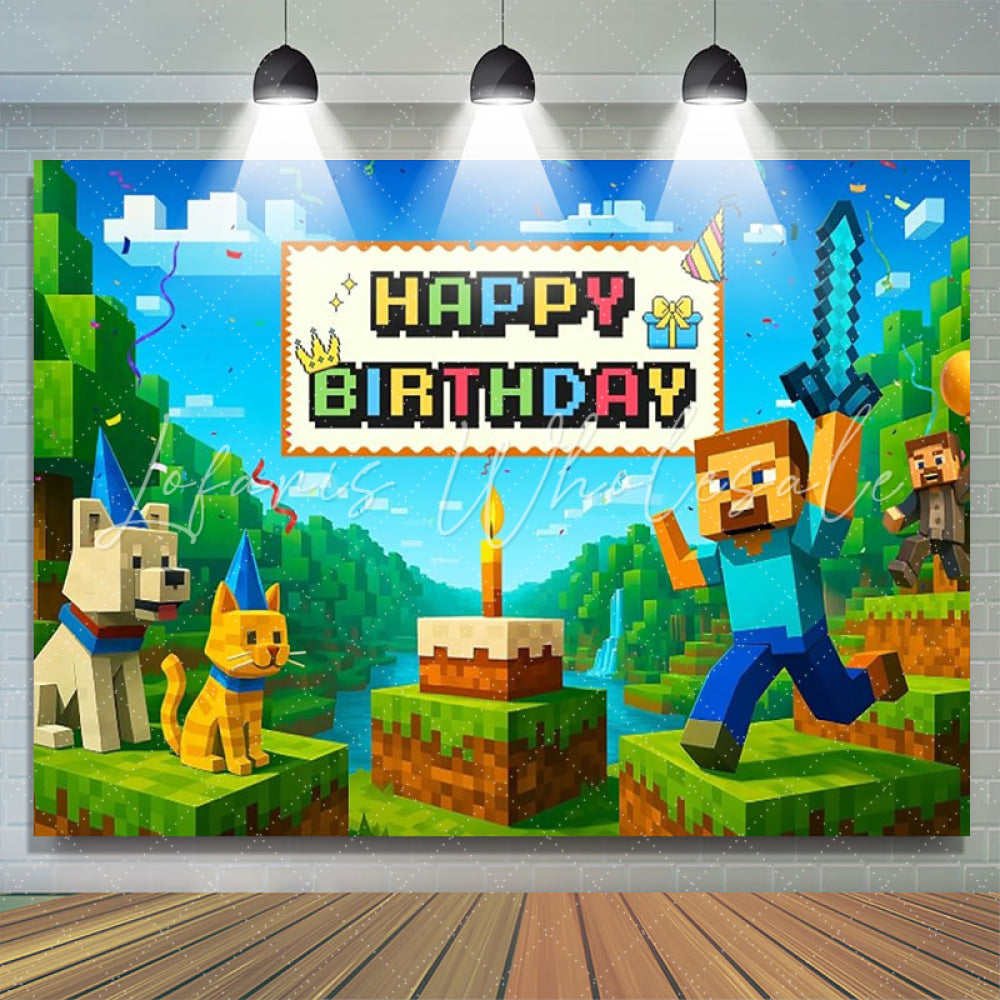 Minecraft Happy Birthday Backdrop (x1u) – Fiesta Warehouse