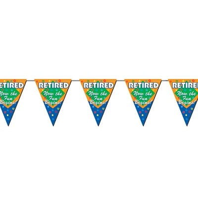 Happy Retirement Pennant Banner Fun Begins 12FT – Fiesta Warehouse