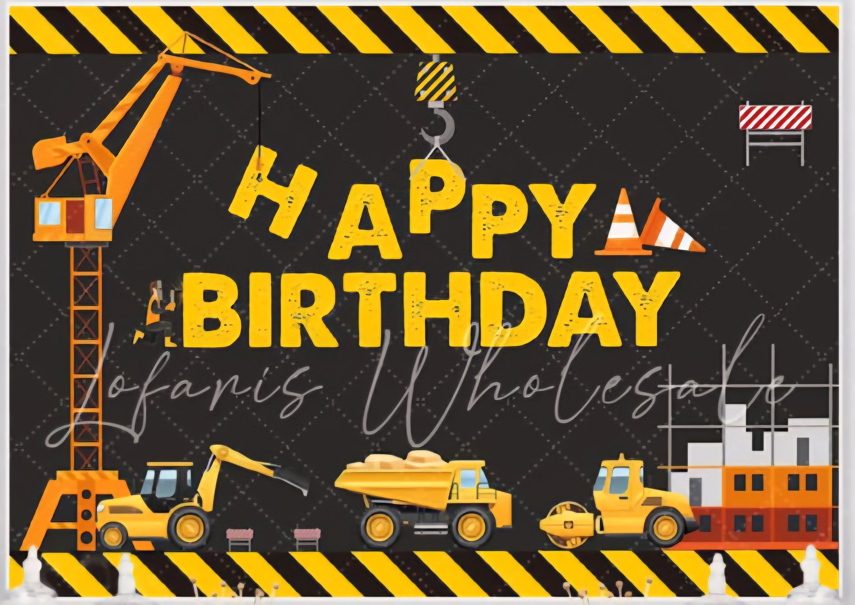 Backdrop Construcción Orange – Fiesta Warehouse