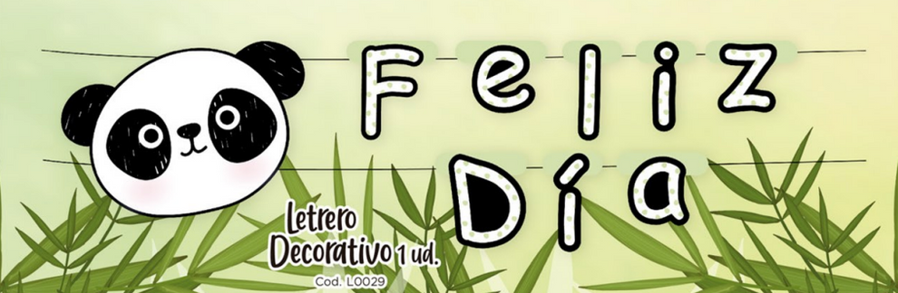 LETRERO FELIZ DIA PANDA NIÑO – Fiesta Warehouse